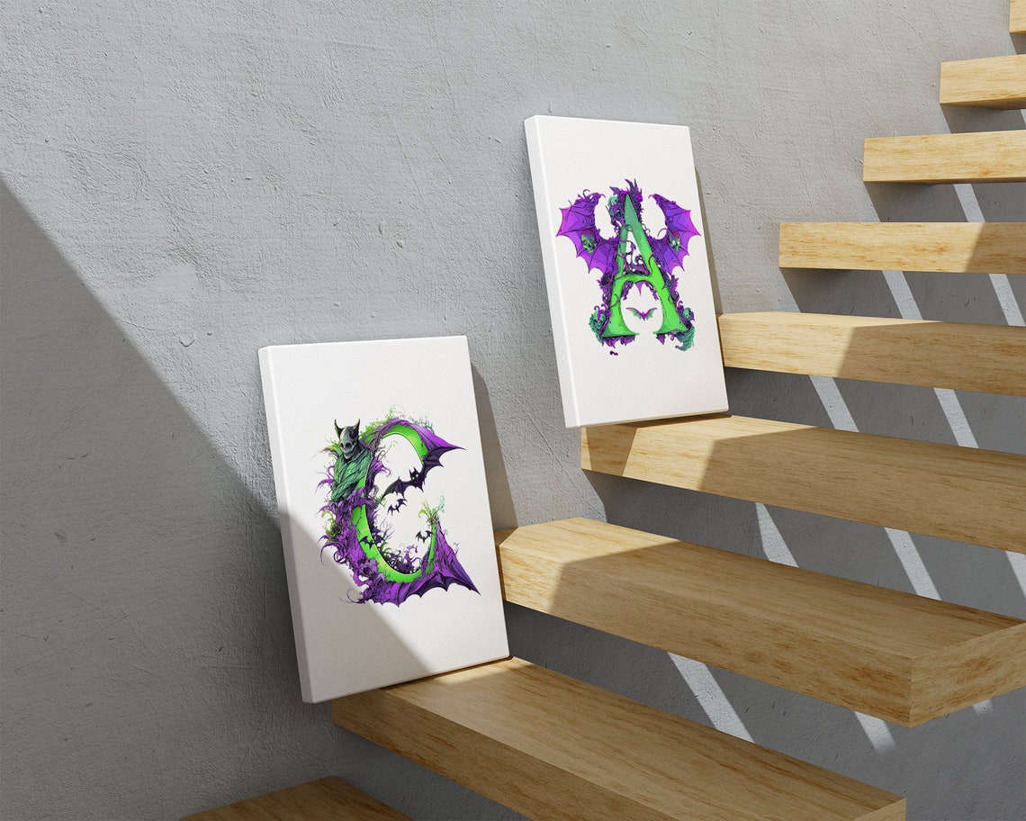 Halloween Alphabet Clipart: Skull & Bat Letters (PNG Bundle) - Etsy