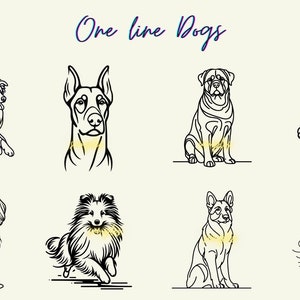 Dogs Line Art Vector Svg, Dog Outline, Dog Svg, Puppies Svg, Dogs ...