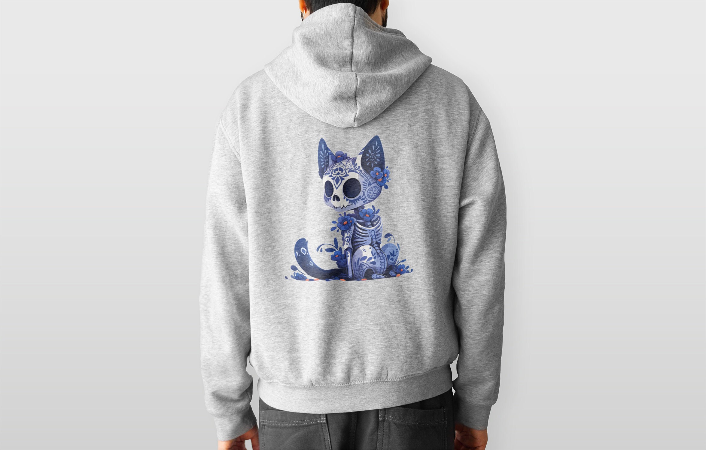 Enchanting Sugar Cat Clipart Cute Skeleton Cat Sugar Skull - Etsy