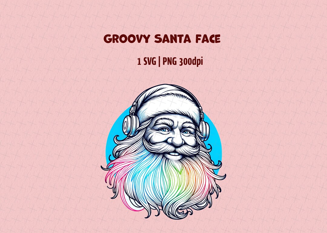Groovy Santa SVG | Music Santa Svg| Christmas Svg| Santa Head Svg ...