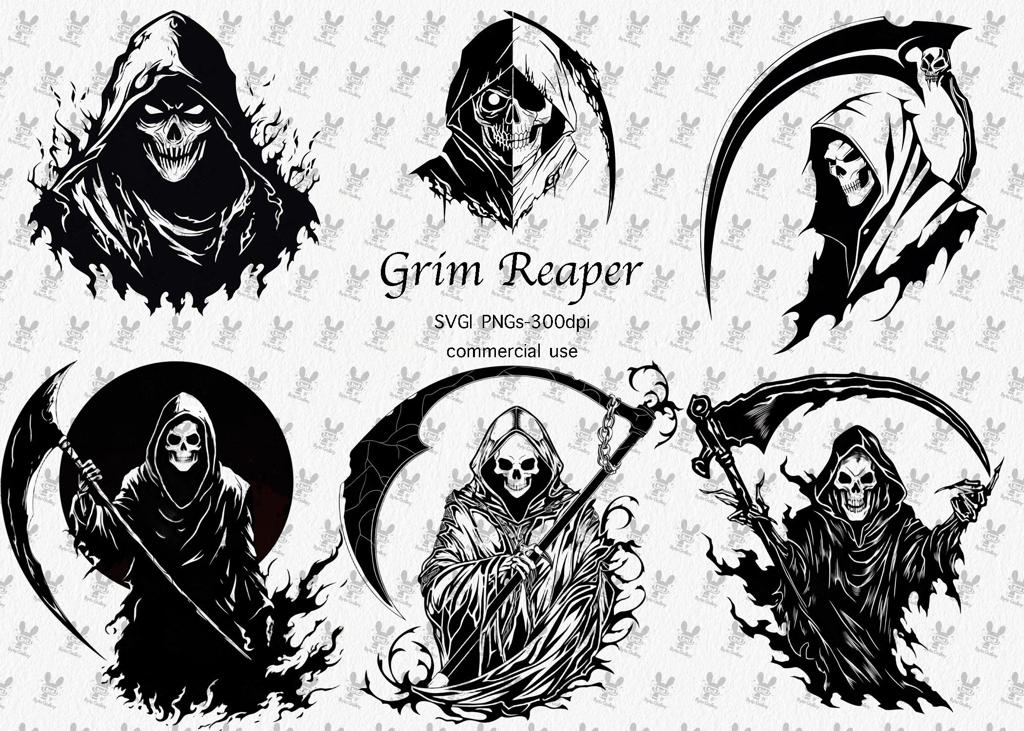 Grim Reaper Svg Bundle Skeleton Svg Bundle Death Svg Horror T-shirt Halloween Svg Grim Reaper ...