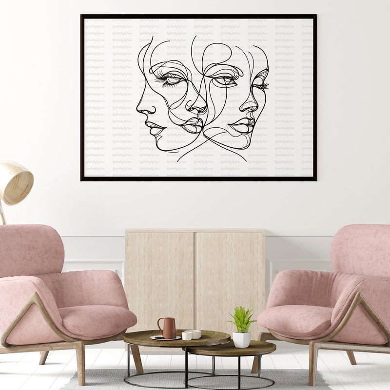 One Line Art Face - Etsy