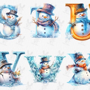 Snowman Alphabet, Letters Png, Alphabet Png, Christmas Sticker ...
