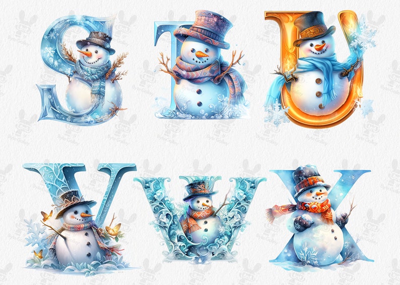 Snowman Alphabet, Letters Png, Alphabet Png, Christmas Sticker ...