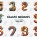 Dragon Numbers Clipart Clipart Commercial Use Vector - Etsy