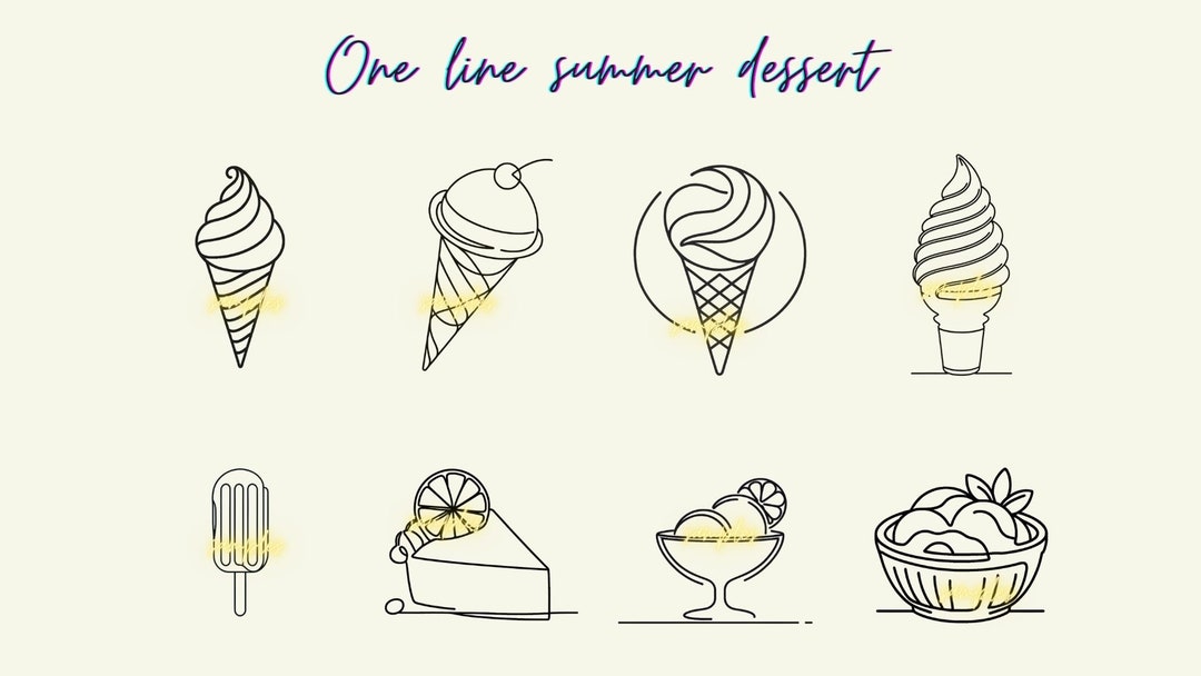 Dessert Line Art Vector Svg, Dessert Outline,ice Cream Svg,dessert Svg ...