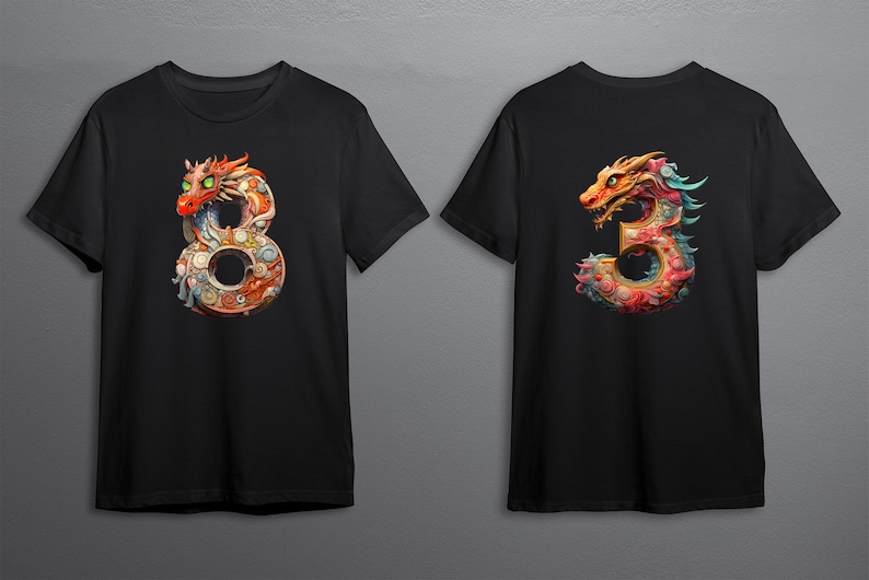 Dragon Numbers Clipart, Clipart Commercial Use, Vector Graphics ...