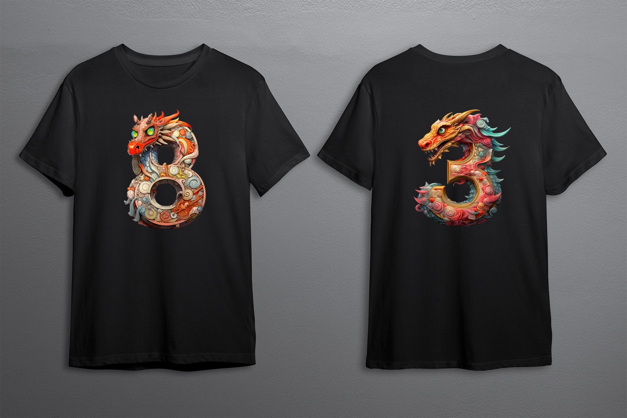 Dragon Numbers Clipart, Clipart Commercial Use, Vector Graphics ...