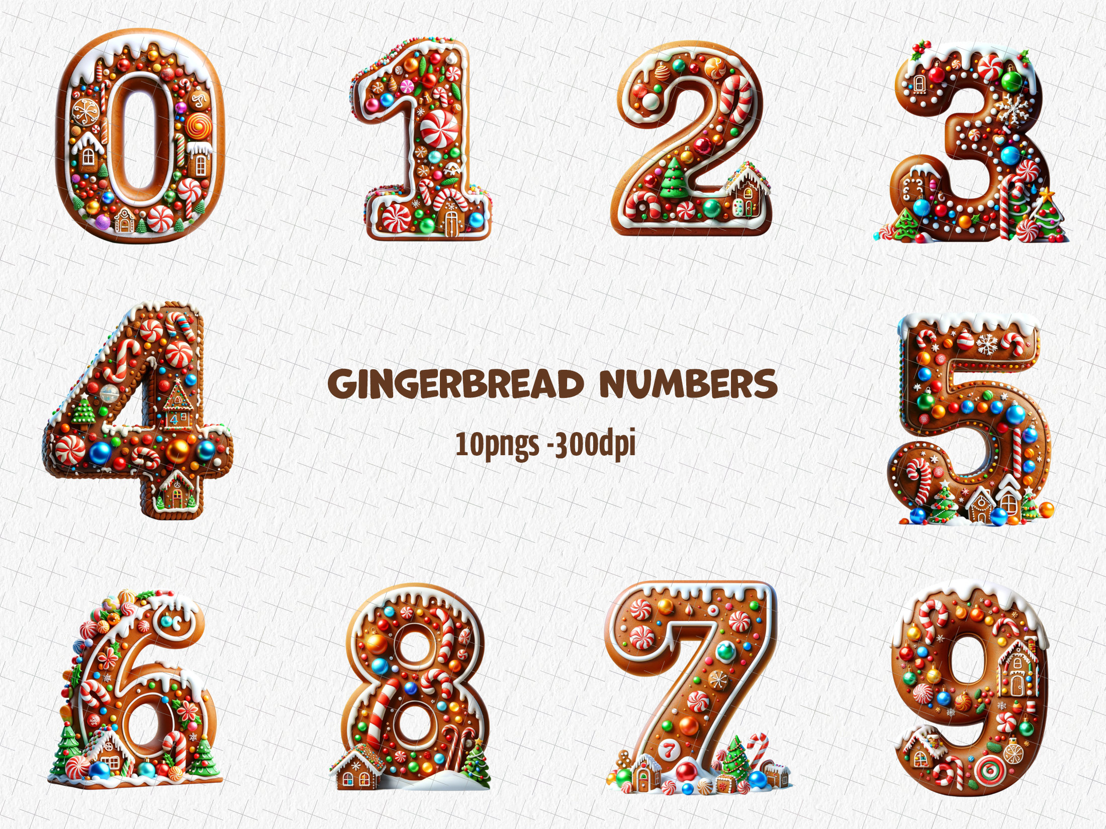 Gingerbread Numbers Clipart, Commercial Use, Vector Graphics, Digital ...