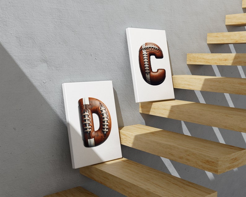 Watercolor American Football Alphabet Png, Football Sublimation Clipart ...