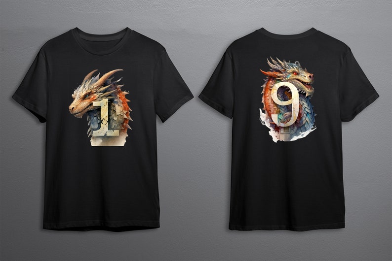 Dragon Numbers Clipart, Clipart Commercial Use, Vector Graphics ...