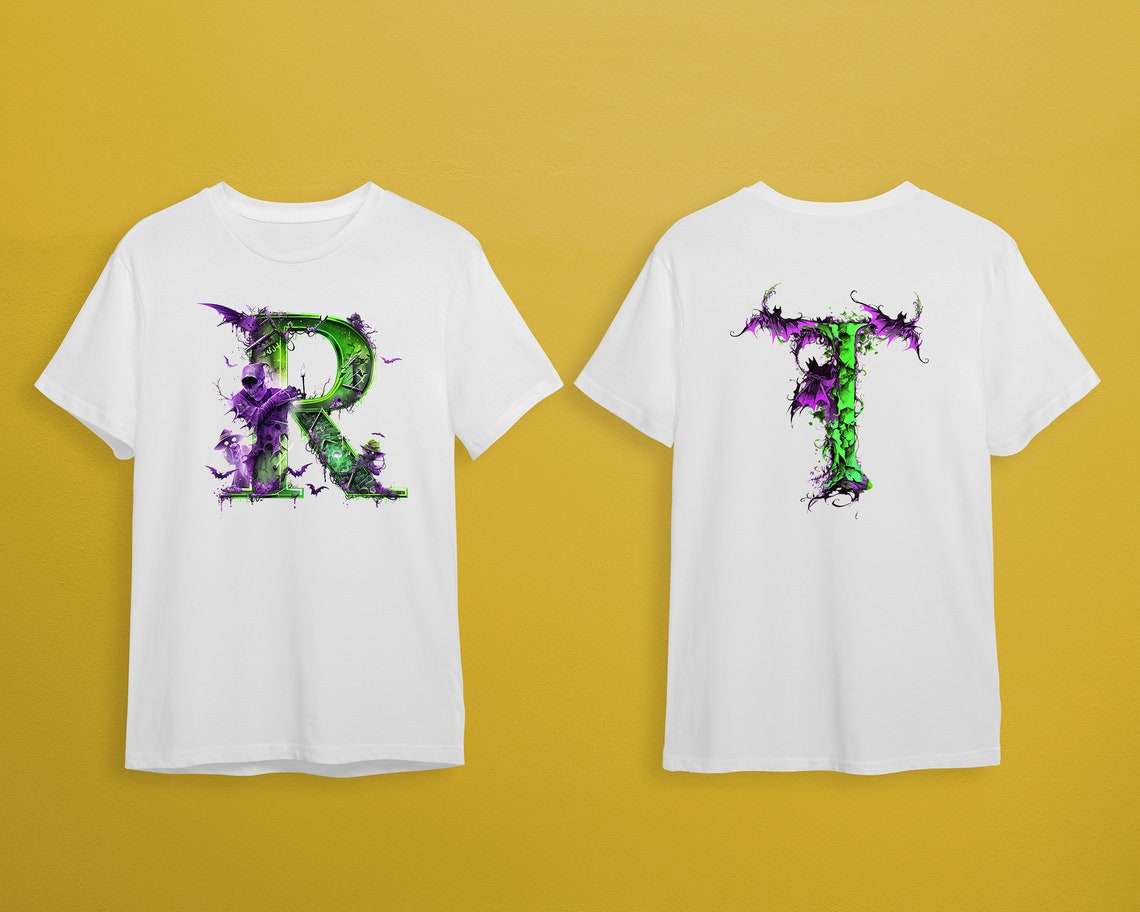 Halloween Alphabet Clipart: Skull & Bat Letters (PNG Bundle) - Etsy