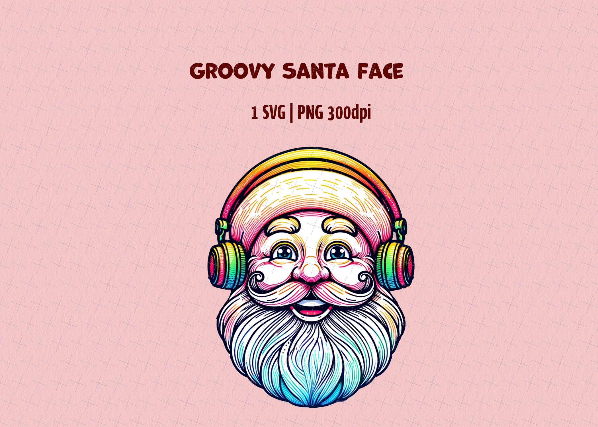 Groovy Santa SVG Music Santa Svg Christmas Svg Santa Head Svg Santa ...