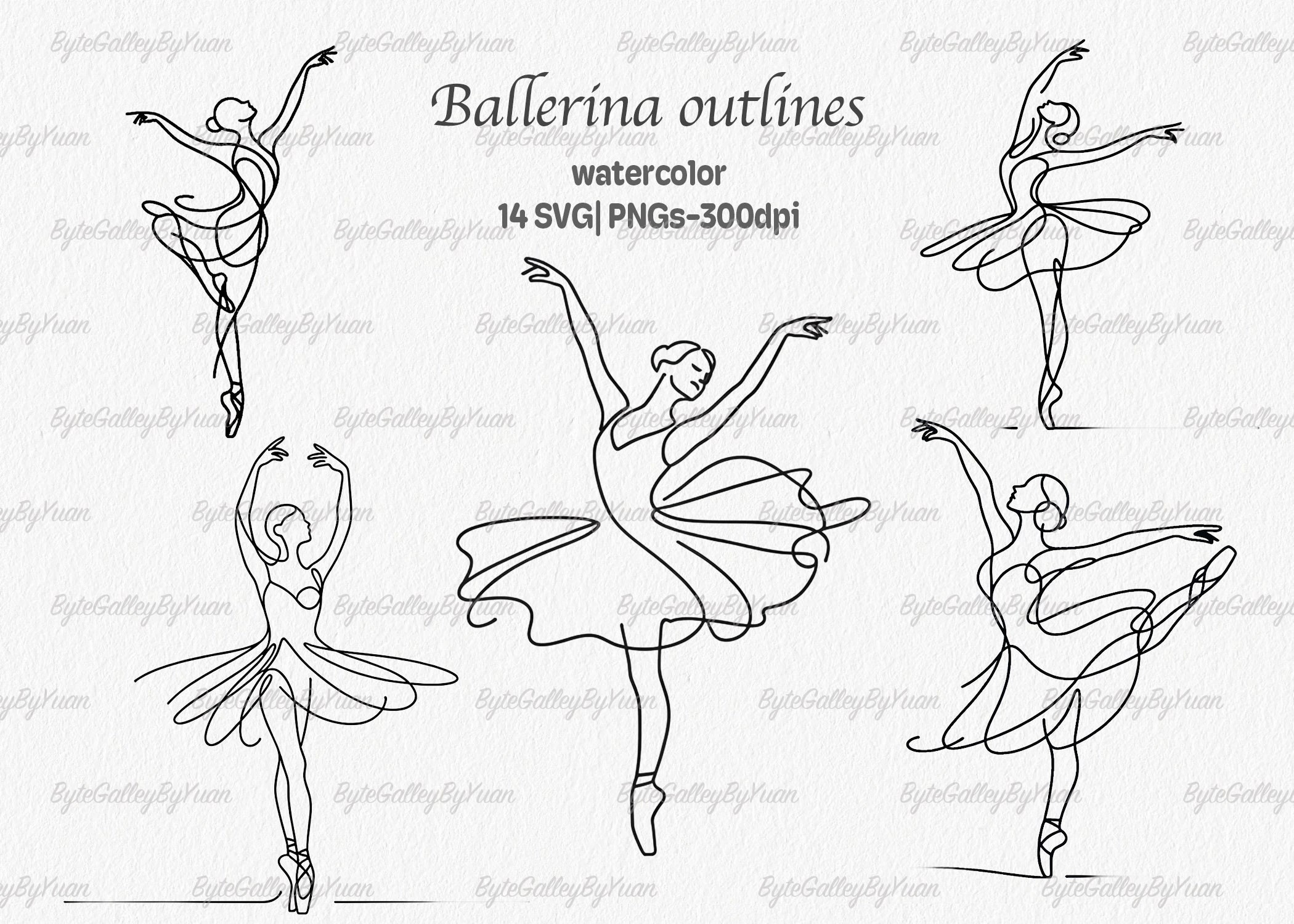 Ballerina Line Art Vector Svg, Ballerina Outline, Ballet Svg, Dancer ...