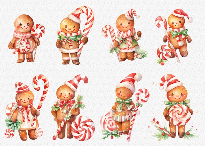 Watercolor Gingerbread Man Clipart Gingerbread Man for - Etsy