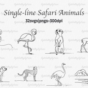 Safari Animals Line Art Vector Svg, Forest Animals Outline, Safari ...
