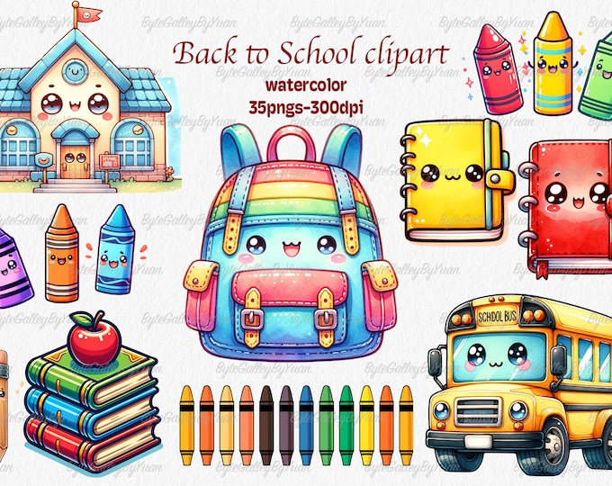 School Faces Clipart Set - Hand Drawn Digital Clipart - School Days ...