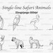Safari Animals Line Art Vector Svg, Forest Animals Outline, Safari ...