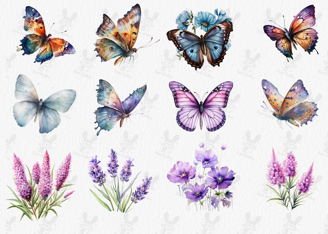 Monarch Butterfly Clipart Watercolor Butterfly PNG Floral - Etsy