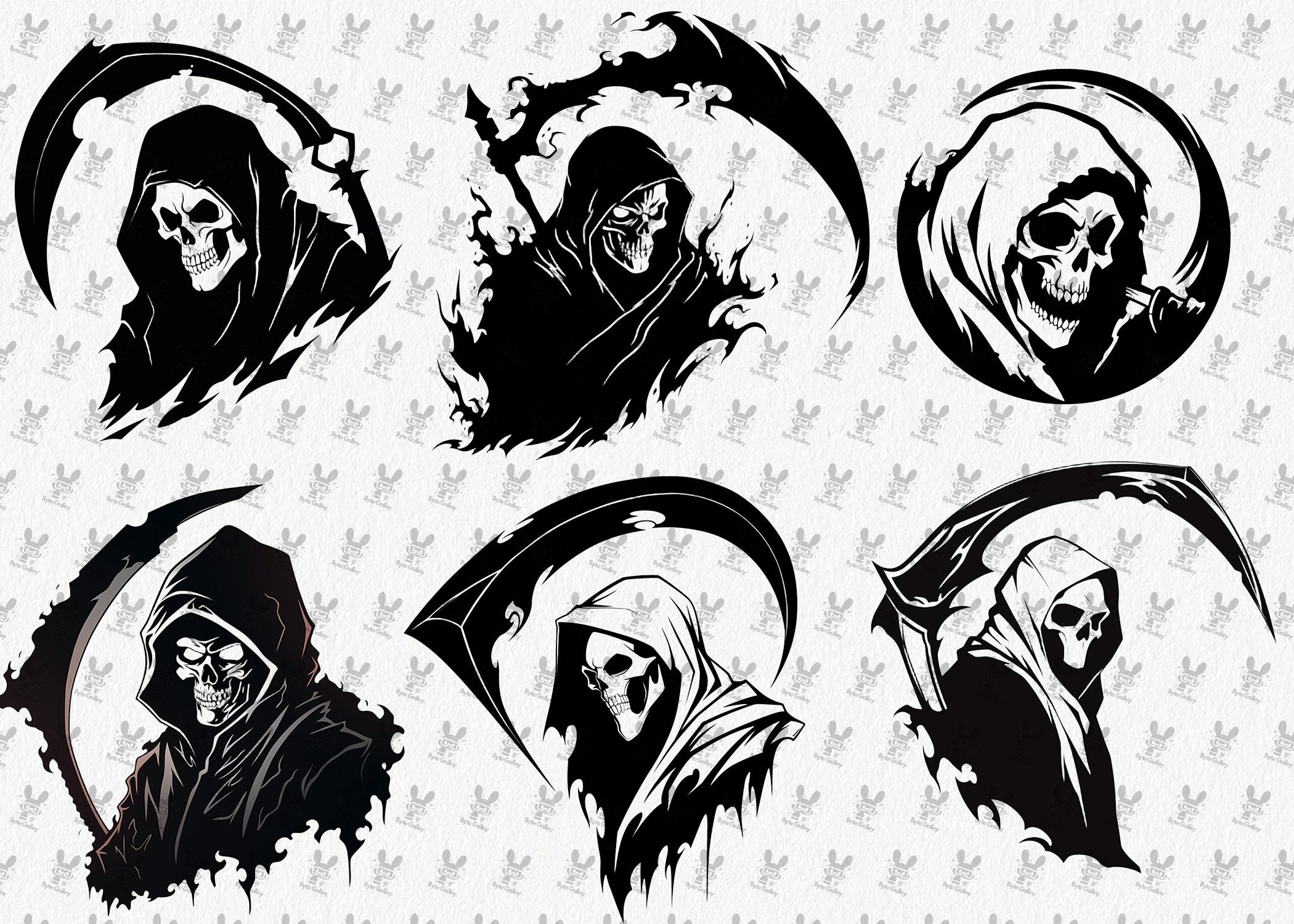 Grim Reaper Svg Bundle| Skeleton Svg Bundle| Death Svg | Horror T-shirt ...