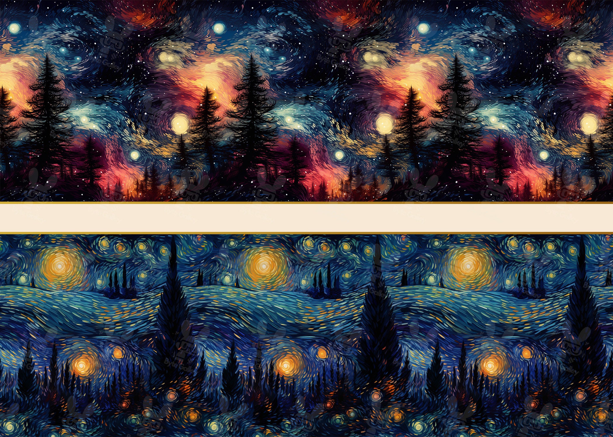 Van Gogh Starry Night Digital Paper, Seamless Pattern, Sky Pattern ...