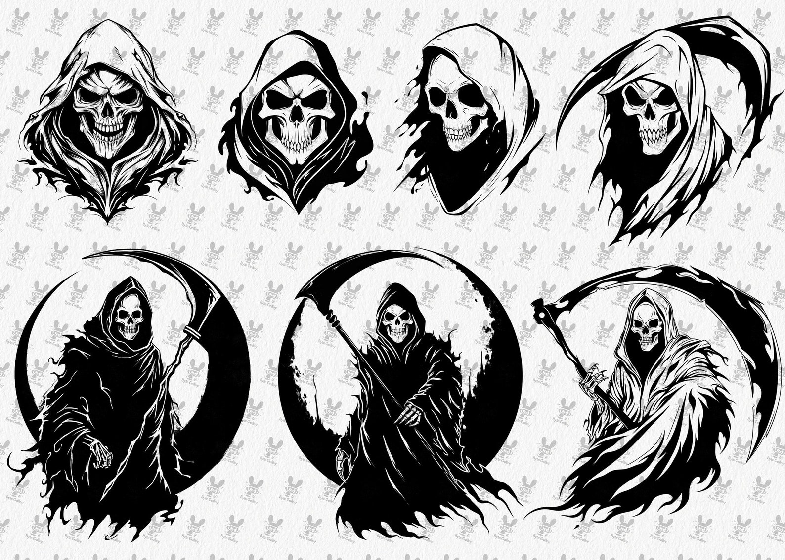 Grim Reaper Svg Bundle| Skeleton Svg Bundle| Death Svg | Horror T-shirt ...