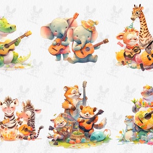 Baby Animals Playing Guitar Clipart Guitar Clipart Music - Etsy