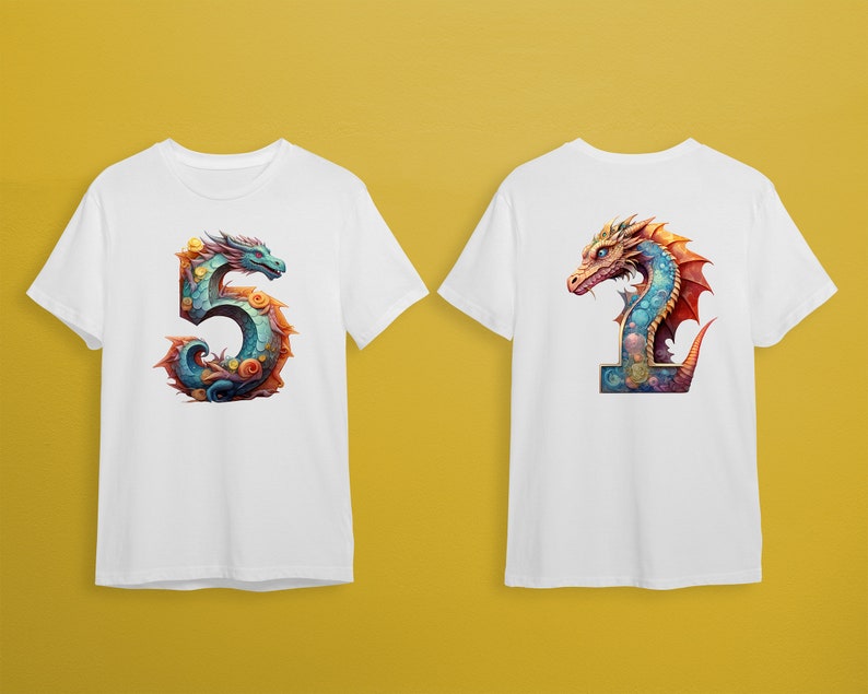 Dragon Numbers Clipart, Clipart Commercial Use, Vector Graphics ...