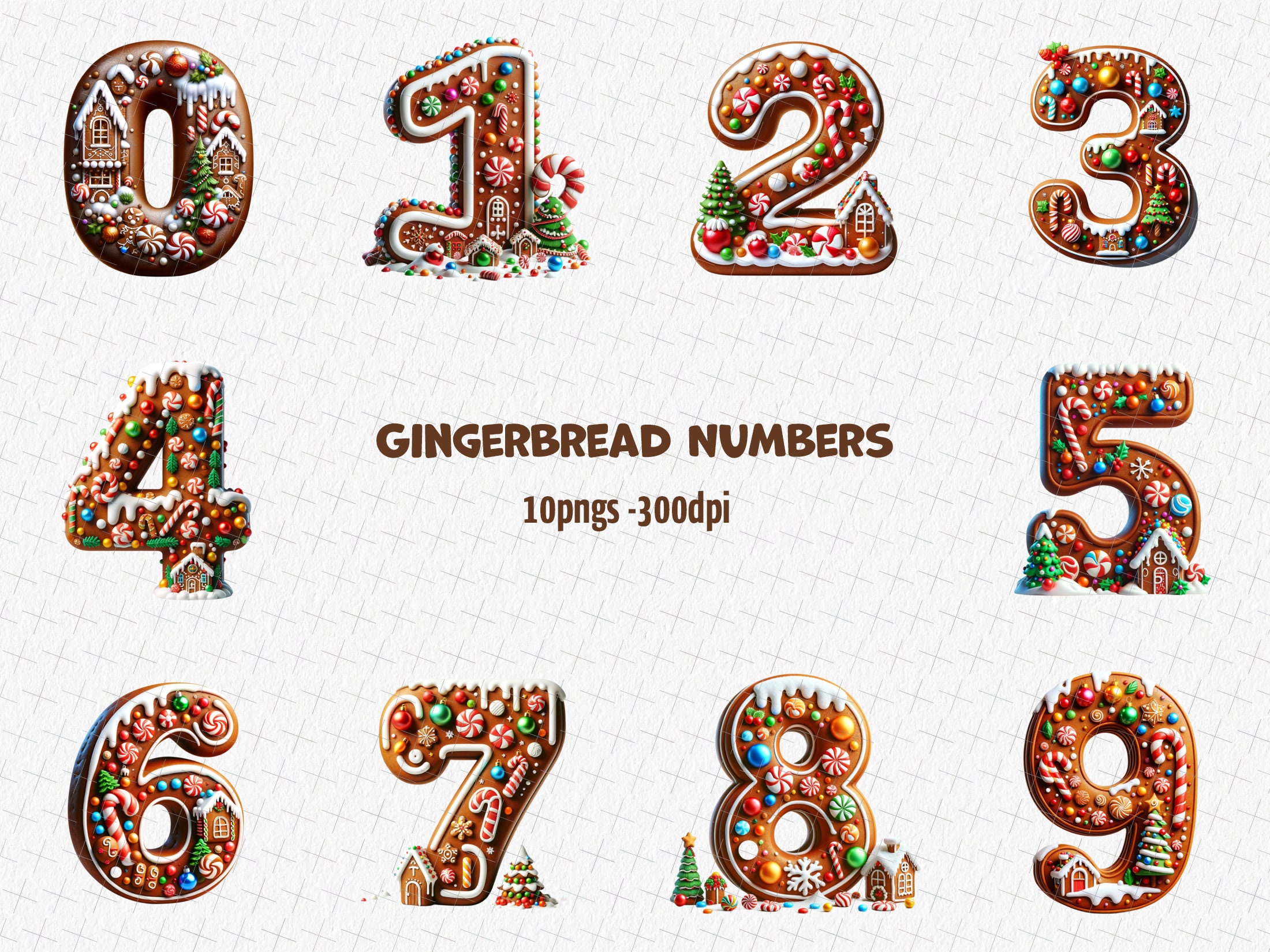 Gingerbread Numbers Clipart, Commercial Use, Vector Graphics, Digital ...