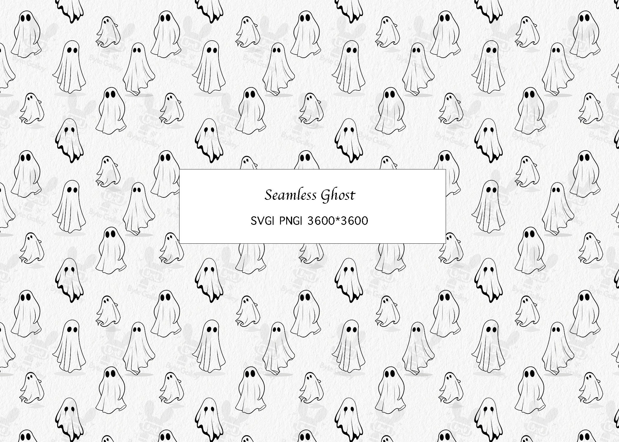 Seamless Ghost Pattern 300 Dpi SVG and PNG Printable File| Pattern File ...