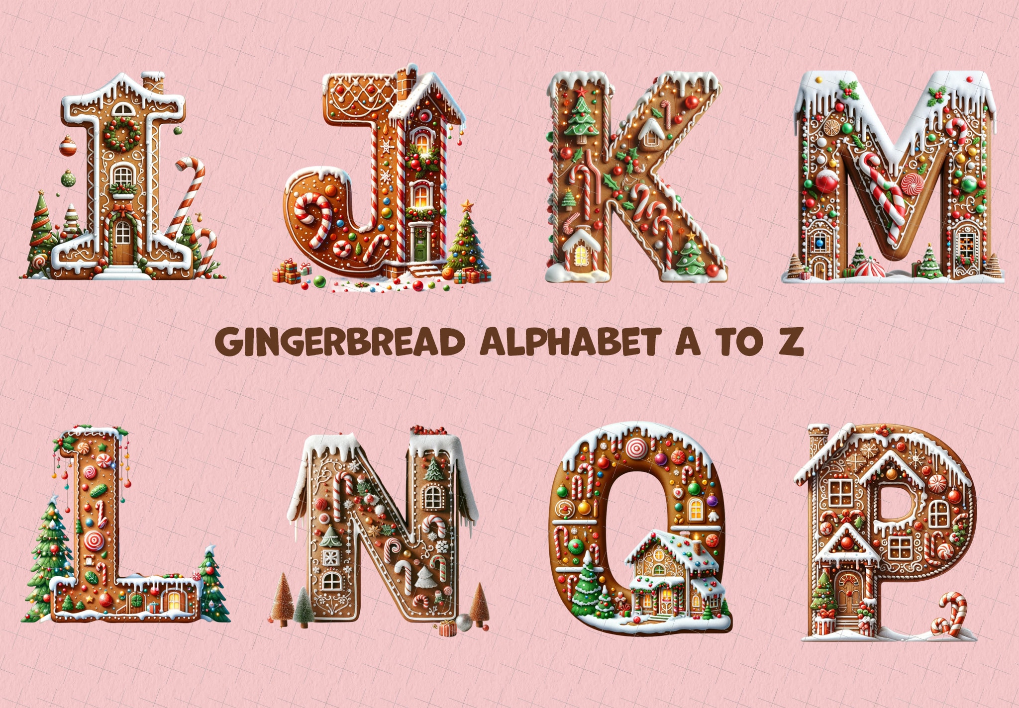 Gingerbread Alphabet, Letters Png, Alphabet Png, Christmas Sticker ...