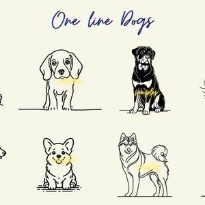 Dogs Line Art Vector Svg, Dog Outline, Dog Svg, Puppies Svg, Dogs ...
