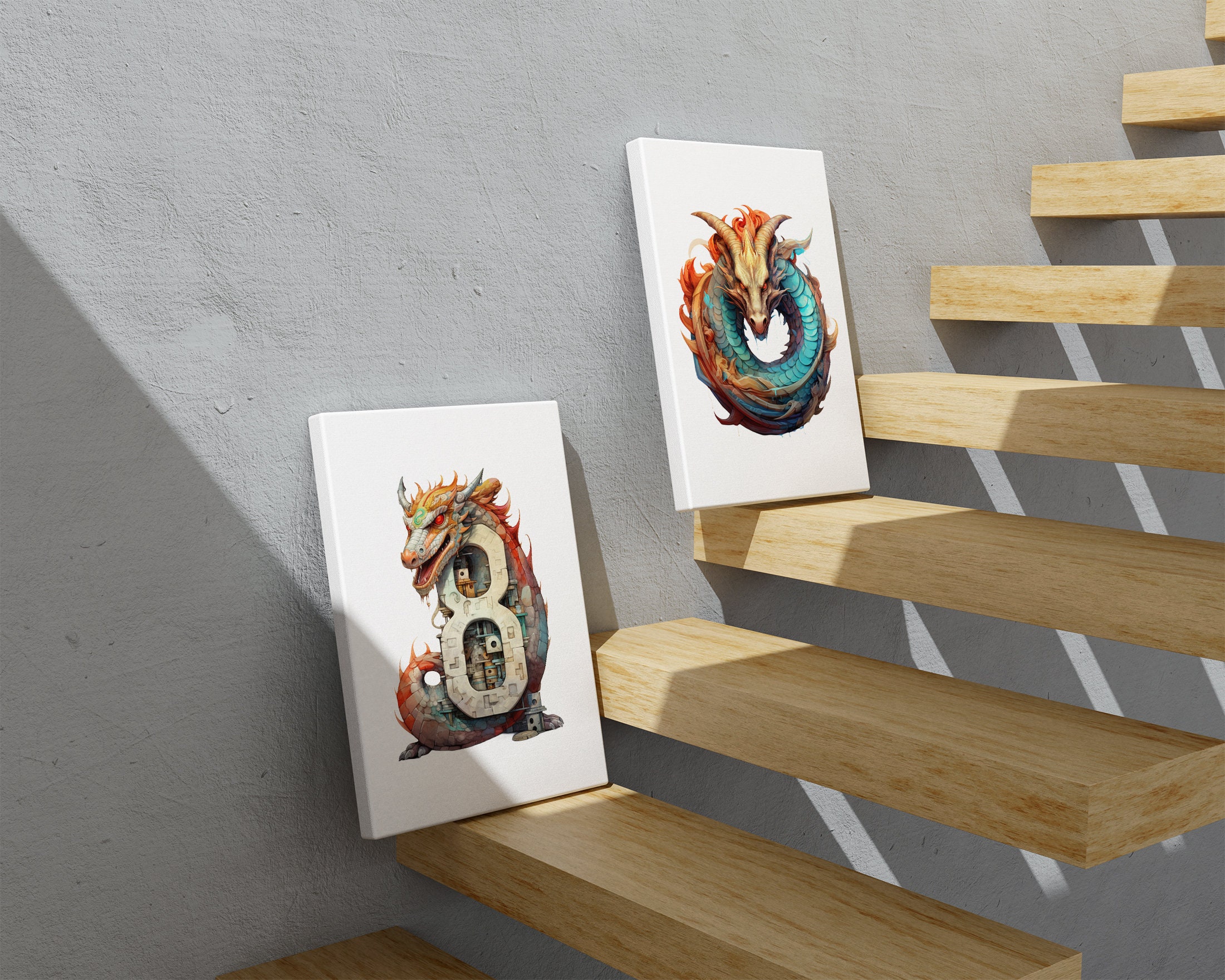 Dragon Numbers Clipart Clipart Commercial Use Vector - Etsy