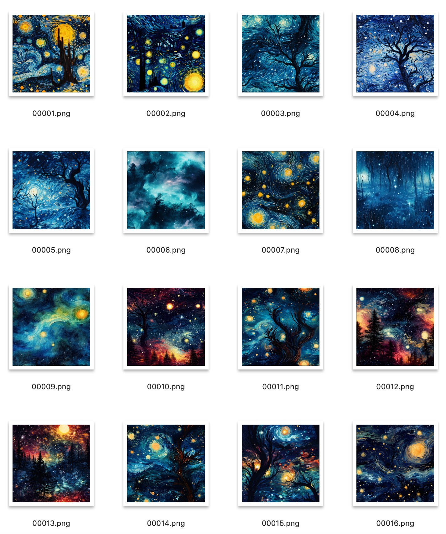 Van Gogh Starry Night Digital Paper, Seamless Pattern, Sky Pattern ...