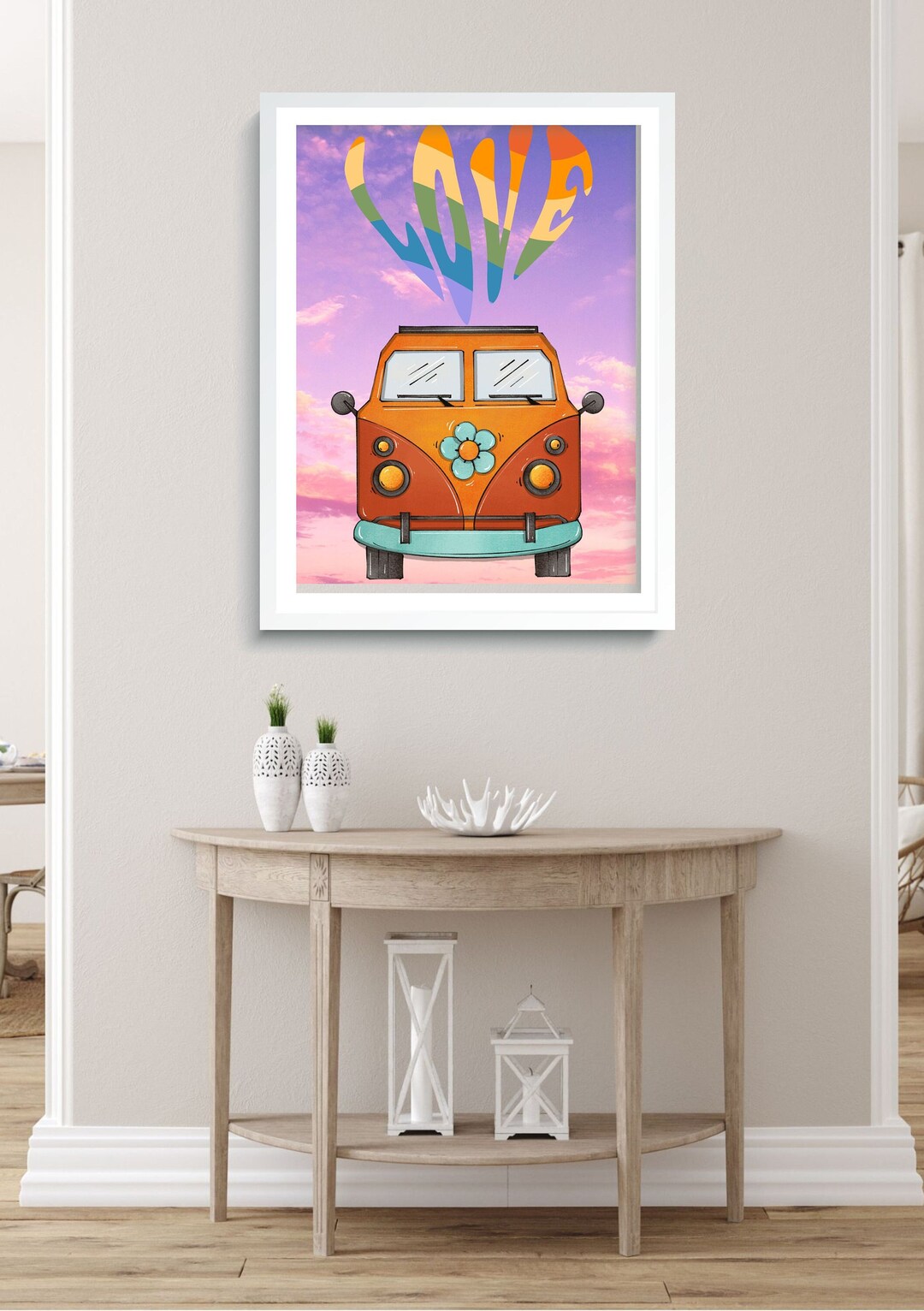 Love Camper Van, Retro Style With Flower and Colour. Love Your Camper ...