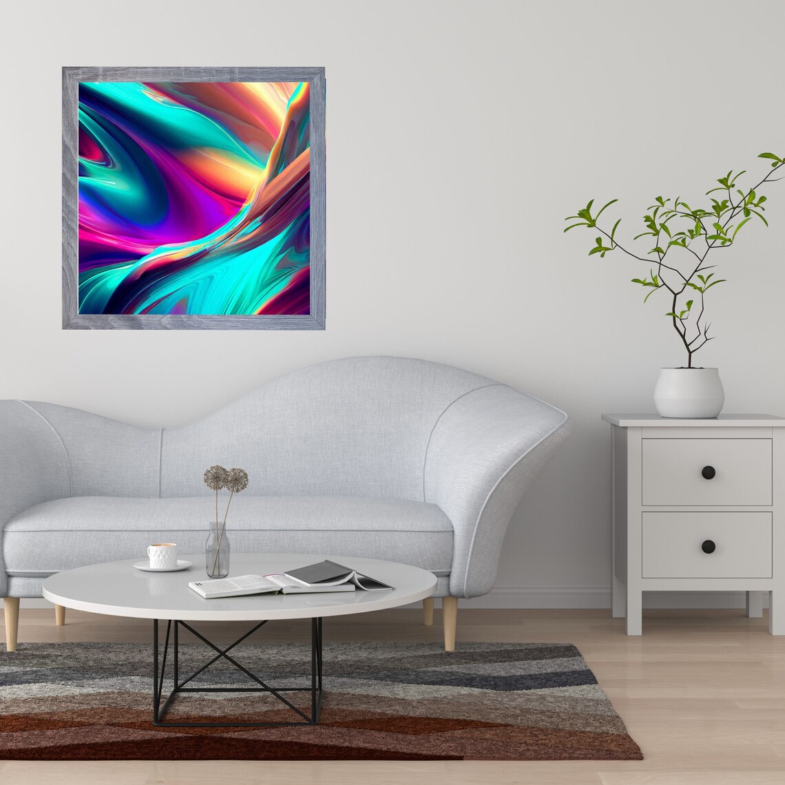 Digital Download Abstract Wall Art Modern Flow of Colours Fits - Etsy