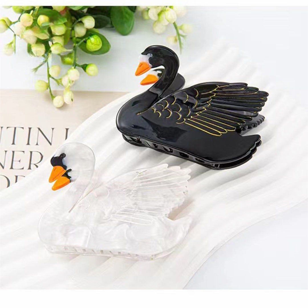 Swan Hair Claw Clip Adorable Hair Claw Acetate Resin Hair - Etsy