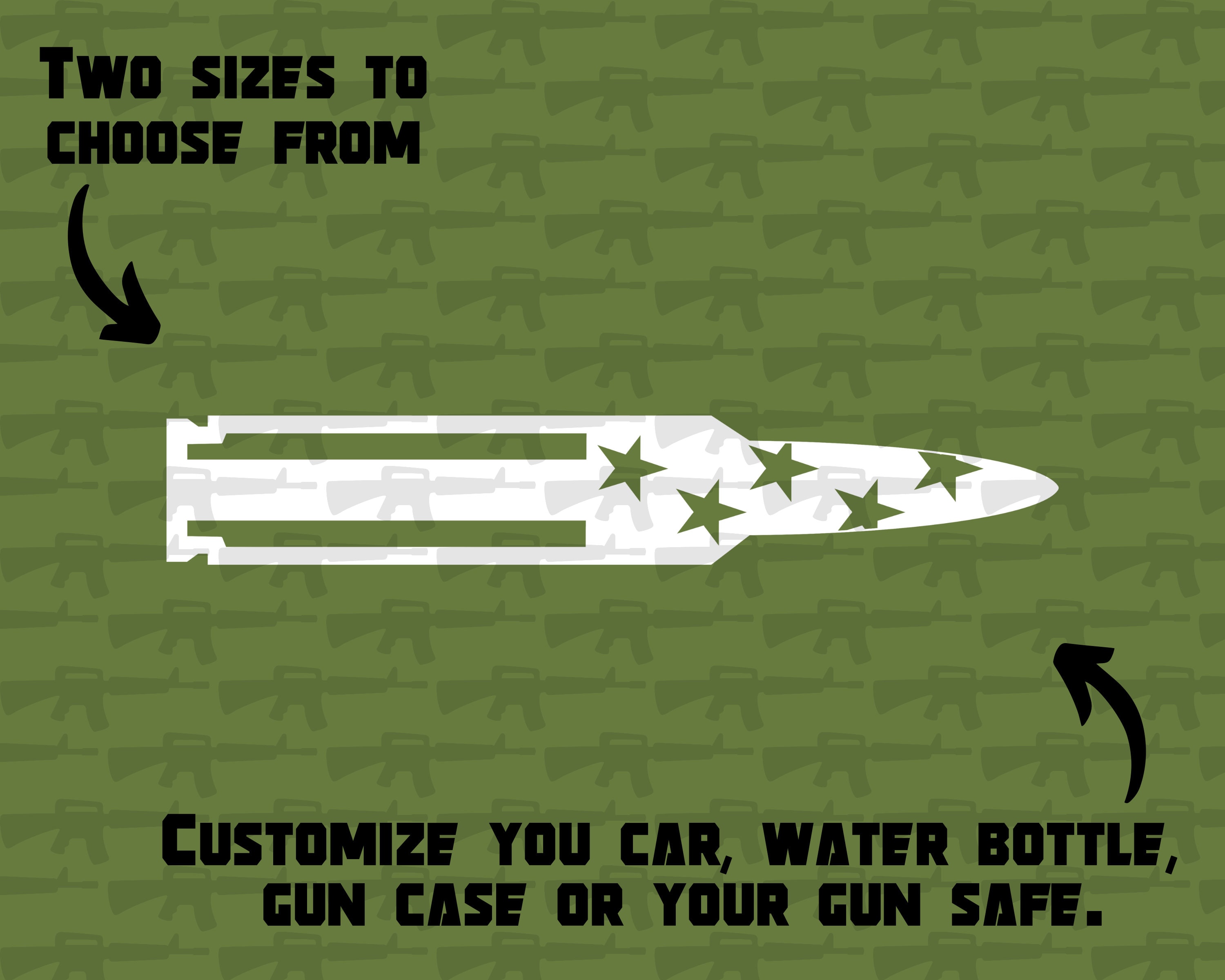 Rifle Cartridge USA Flag Decal Bullet USA Flag Decal 2A Decal Gun Decal ...