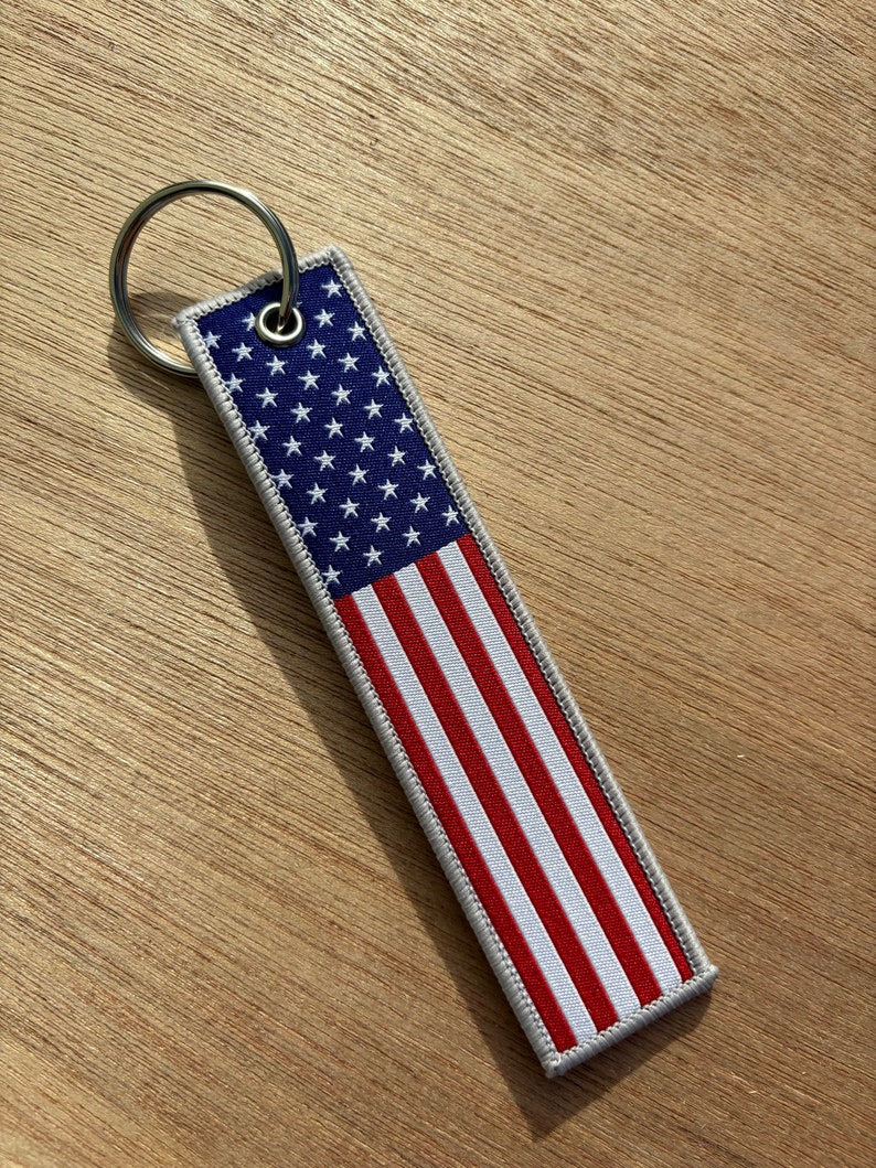 American Flag Keychain USA Flag Keychain Key Tag - Etsy