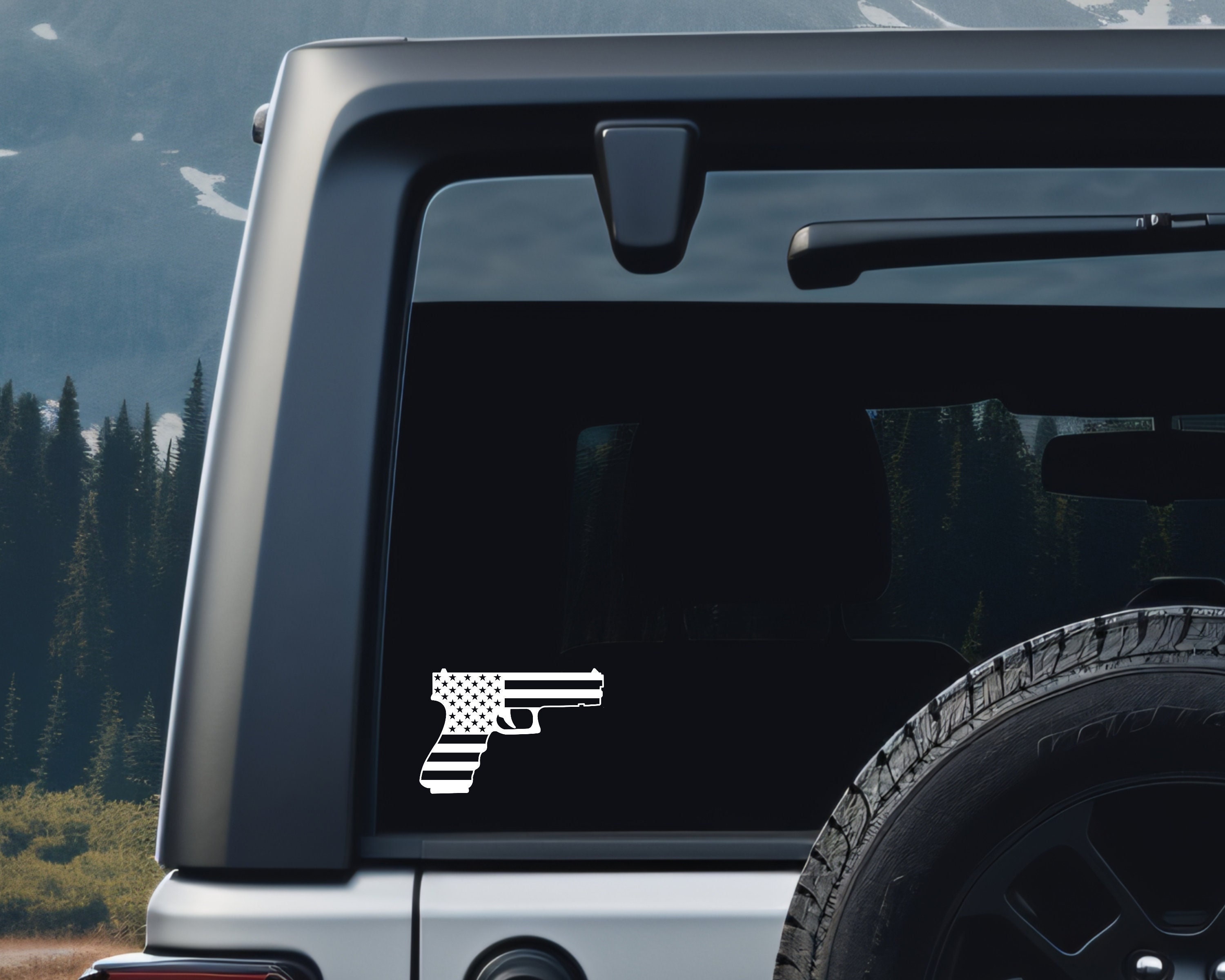 Gun USA Flag Decal 2A Decal Gun Decal - Etsy