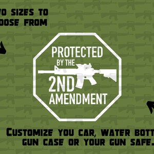 Protected by the Second Amendment Decal | 2A Decal | Gun Decal - Etsy