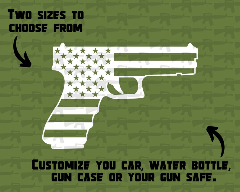 Gun USA Flag Decal 2A Decal Gun Decal - Etsy