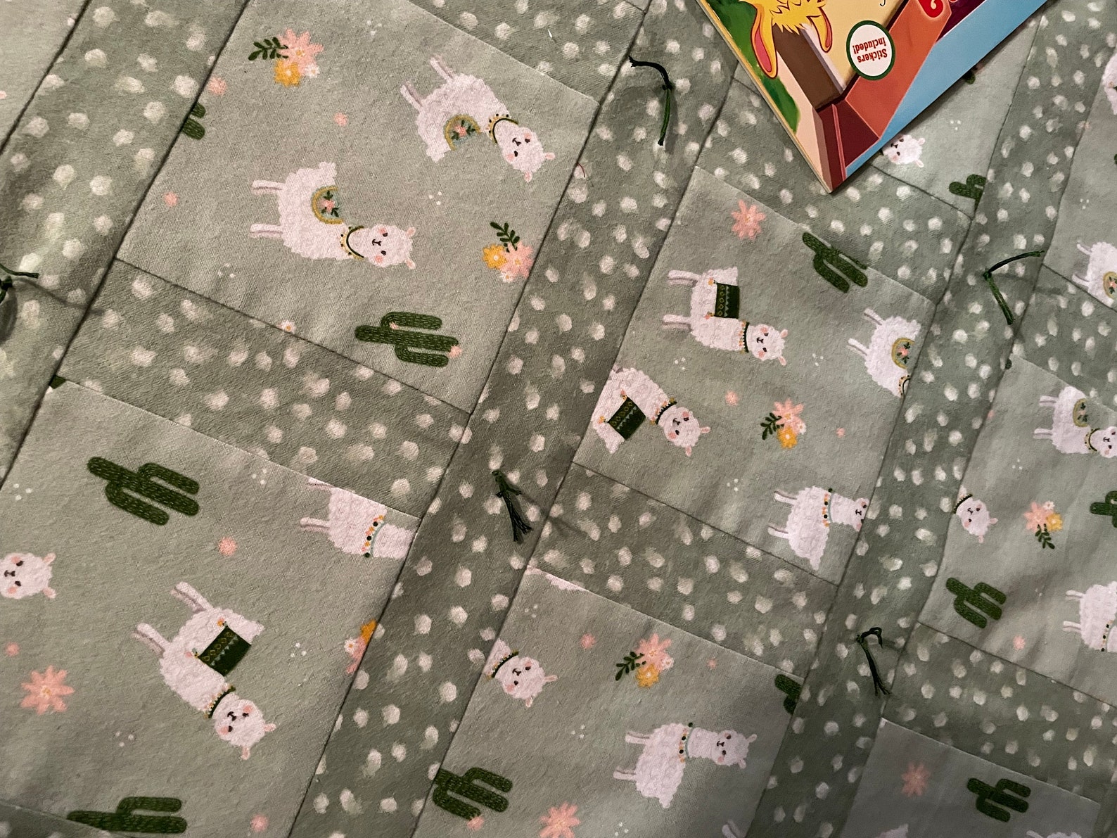 Llama Llama Flannel Quilt With a Book, Backed in White Minky. - Etsy