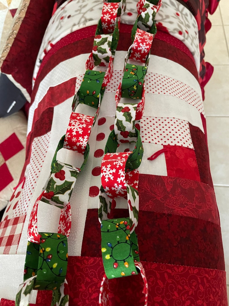 Christmas Fabric Chain Garland - Etsy