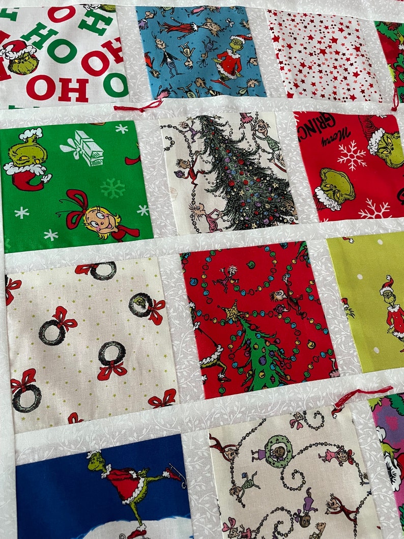 Grinchmas Quilt Backed in Red Minky - Etsy
