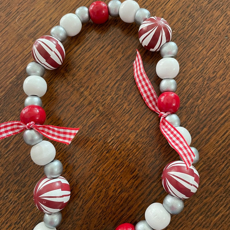 Candy Cane Bead Garland - Etsy