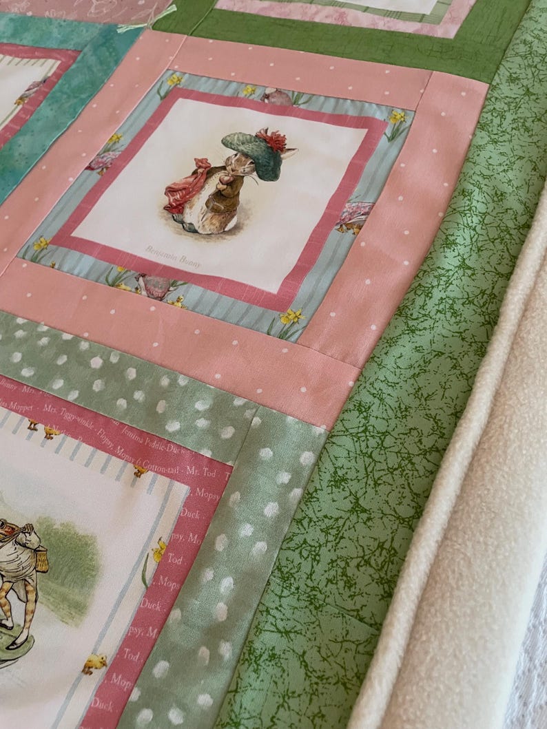 Peter Rabbit and Friends Quilt for Infants to Seniors. Backed in Winter ...