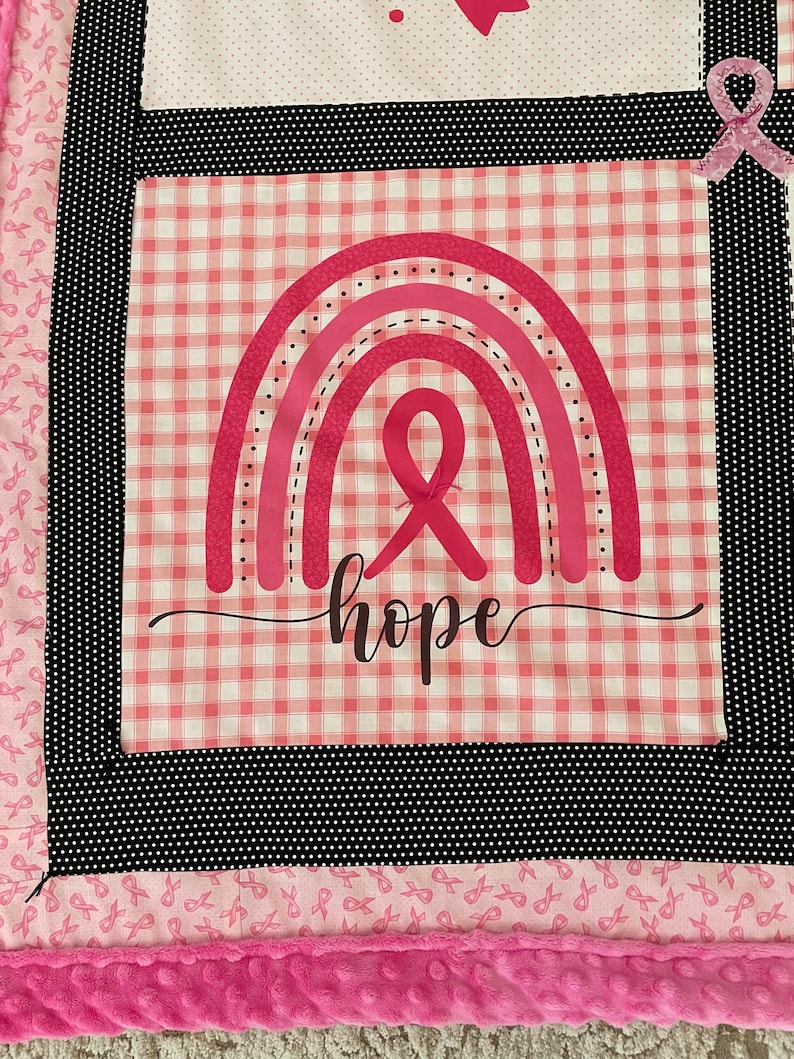 Breast Cancer Lap Quilt Backed in Minky - Etsy