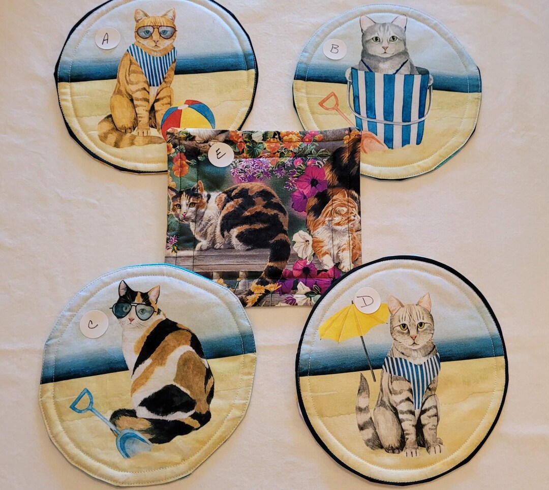 Cute Cat Pot Holder Trivet Beach Garden Hot Pads - Etsy