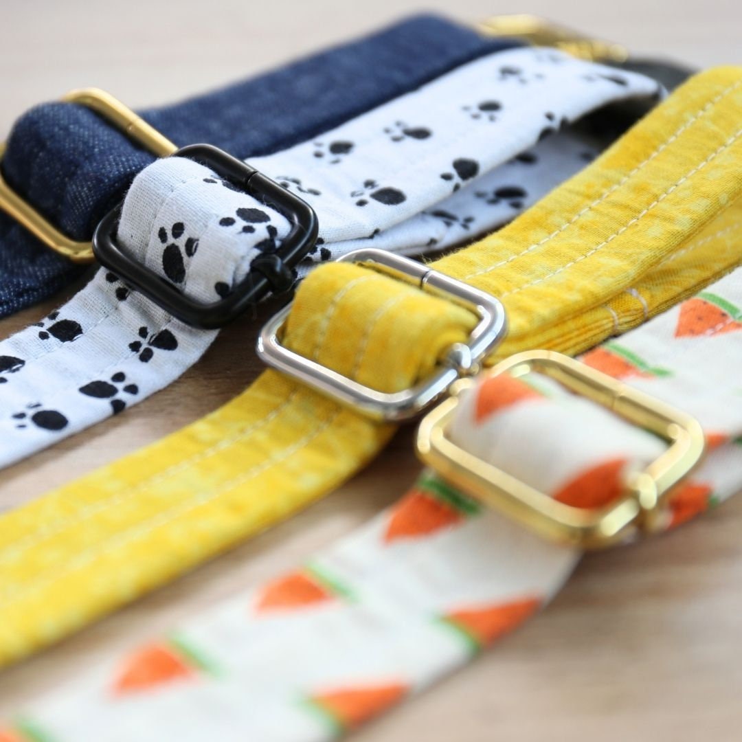 Handcrafted Cute Watermelon, Paw, Yellow, Denim Print Dog Collars - Etsy